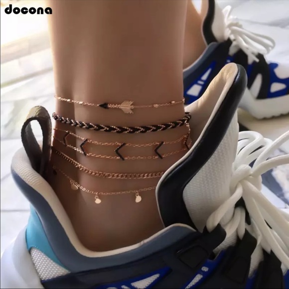 Jewelry | 6 Pc Anklet Set | Poshmark